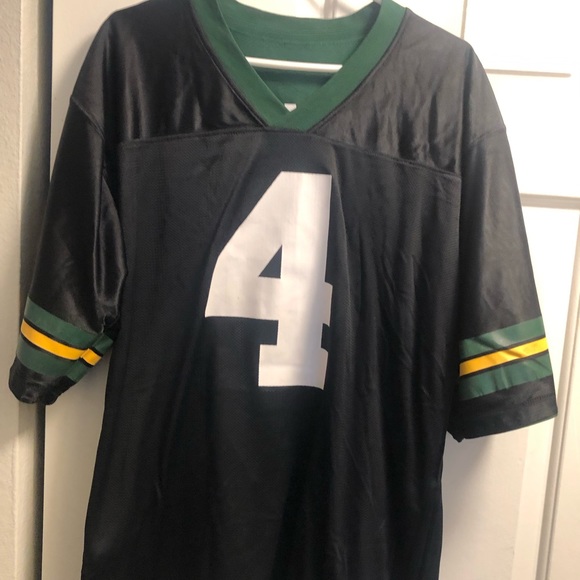 Reebok | Shirts | Brett Favre 4 Green Bay Packers Nfl Mens Black Reebok ...